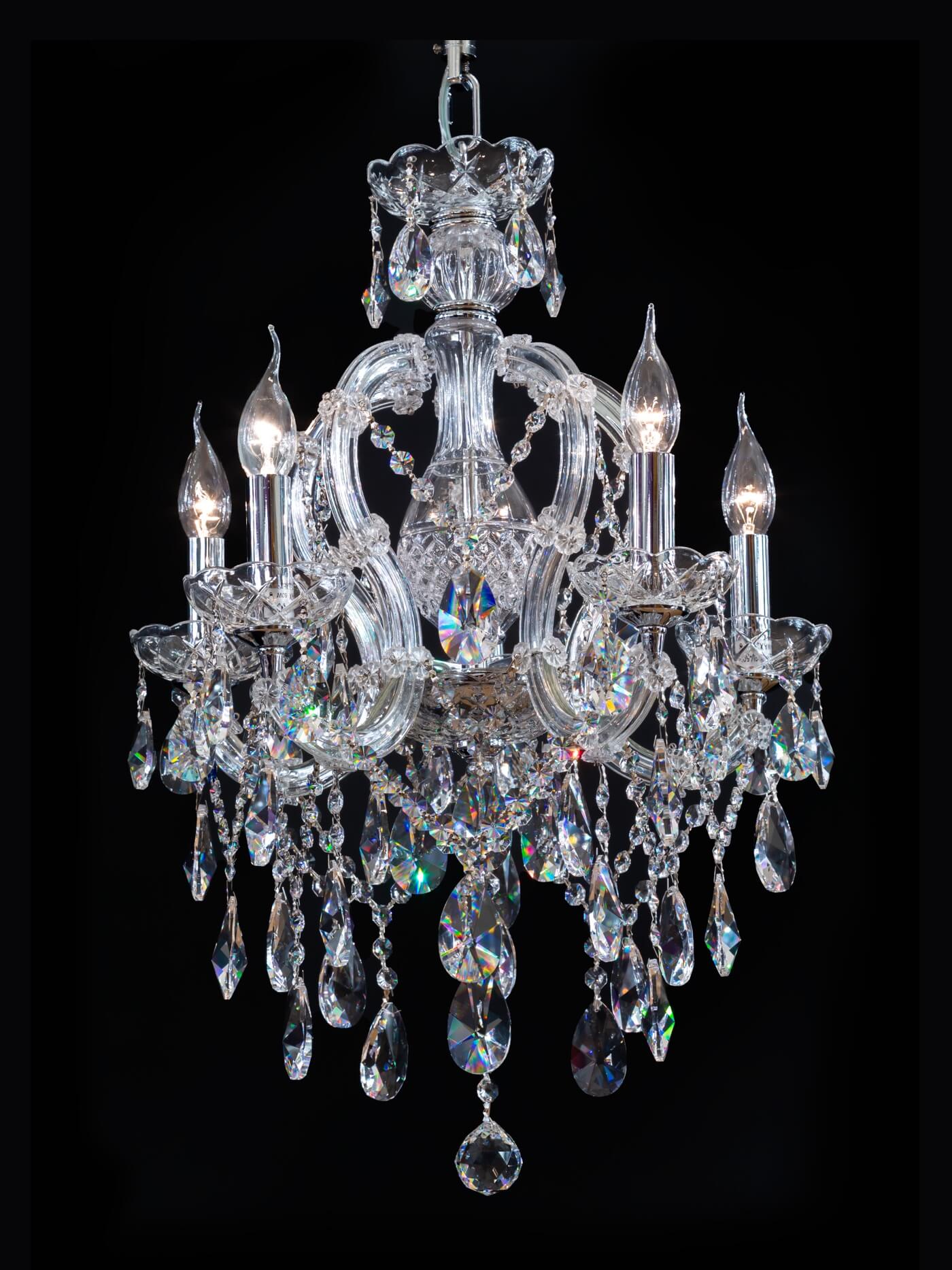 Clarette (⌀ 50 cm) - klassieke 5-armige Maria Theresia kroonluchter va ...