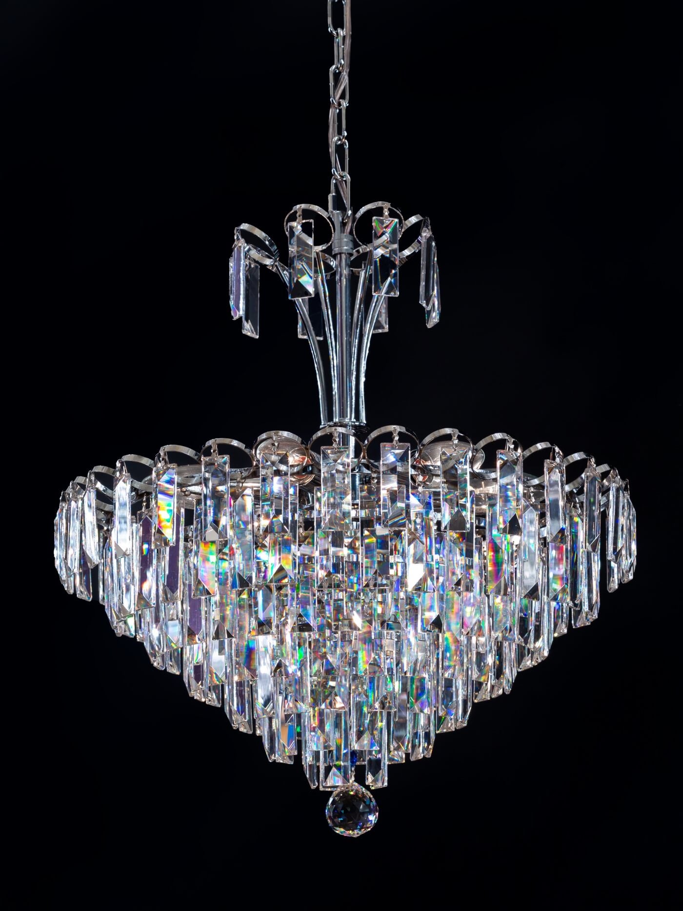 Olivia (⌀ 47 cm) - classic chandelier with crystal rods and beads ...